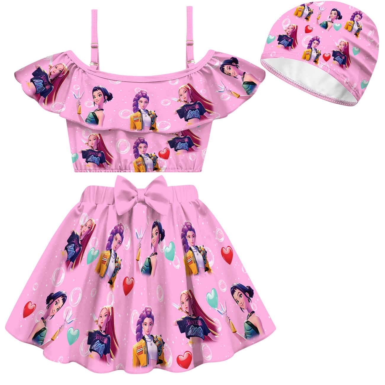 Kids Girls Kpop Korea Idol Anime Cartoon Graphics Printed Costume Rash ...