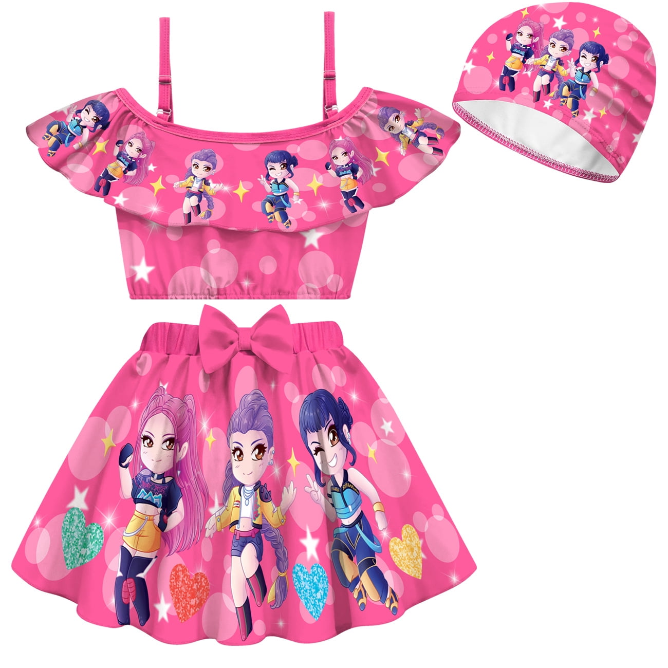 Kids Girls Kpop Korea Idol Anime Cartoon Graphics Printed Costume Rash ...