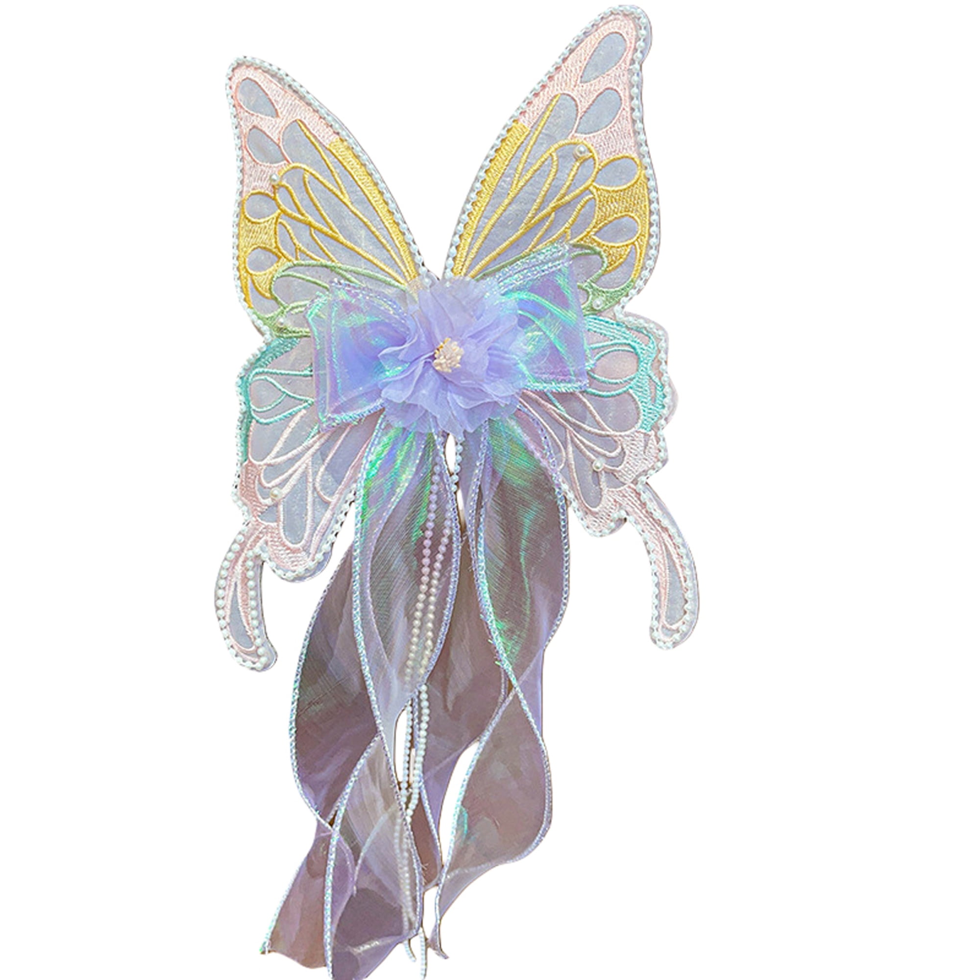 Kids Girls Large Butterfly Hair Clip Ribbon Hair Barrettes Clips Hair ...