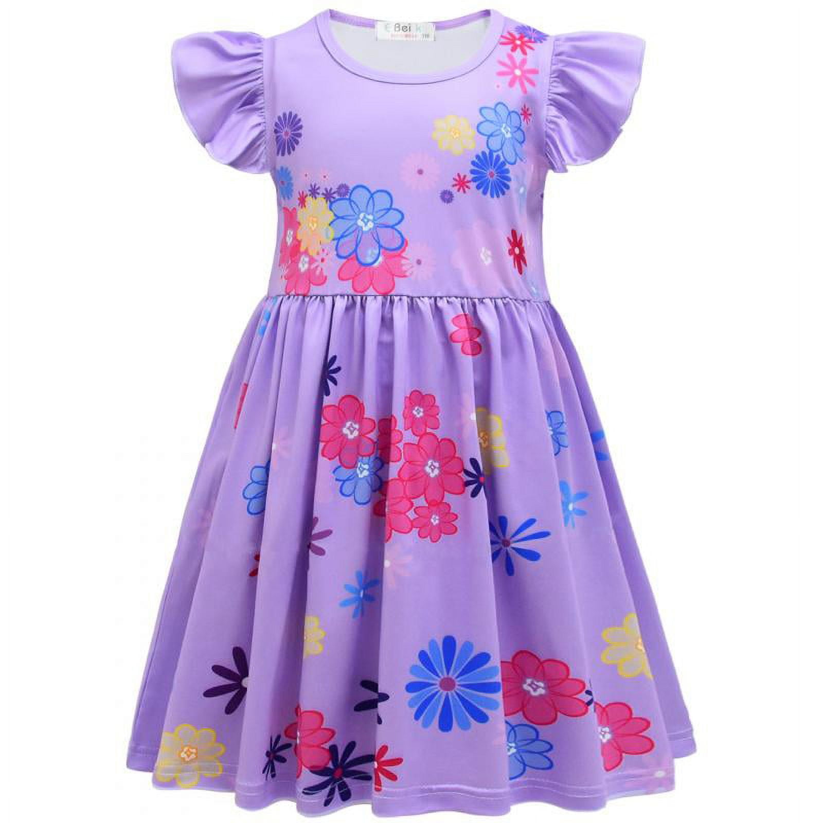 Kids Girls Mirabel Dress Short Sleeve Cosplay Halloween Cosplay Fancy ...