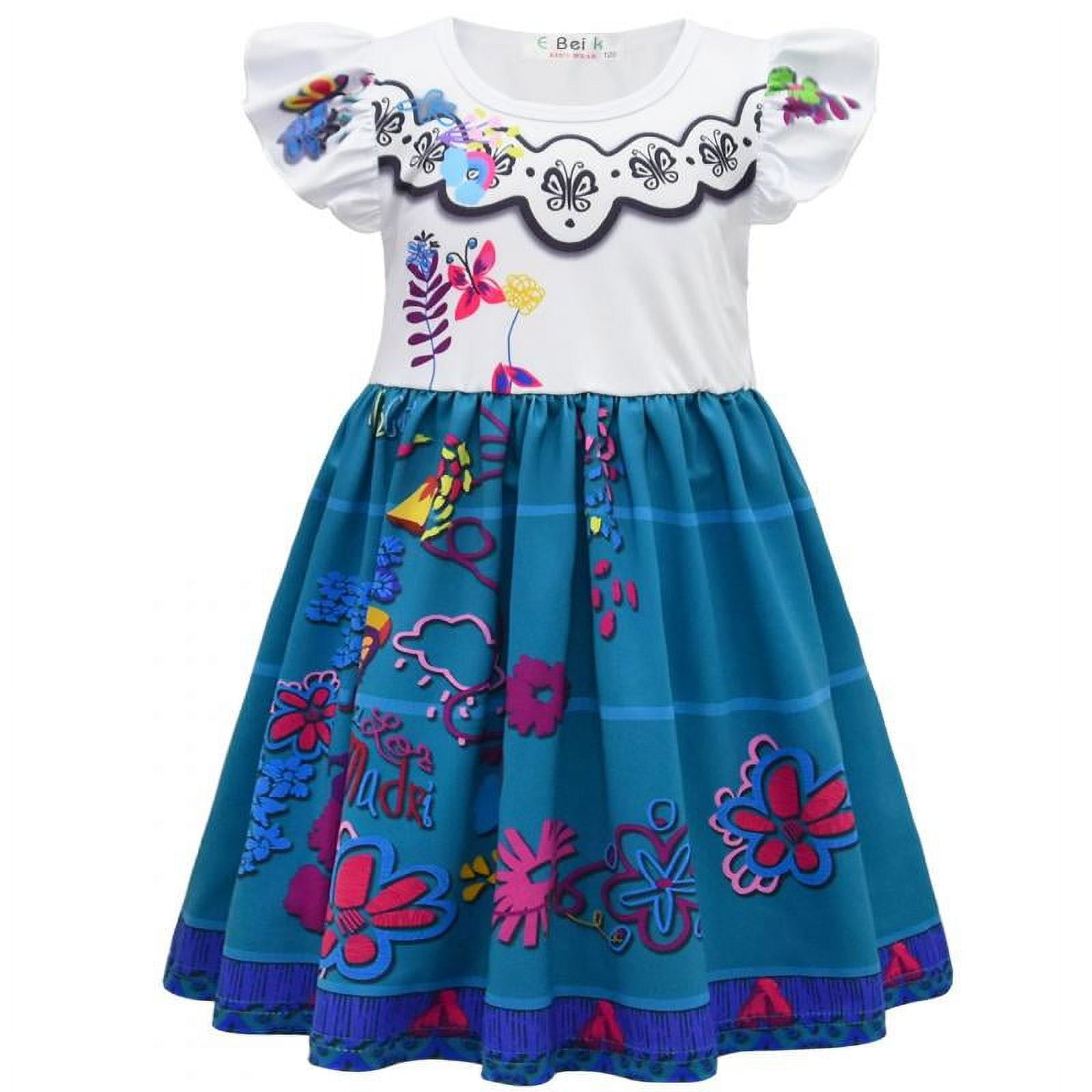 Kids Girls Mirabel Dress Short Sleeve Cosplay Halloween Cosplay Fancy ...