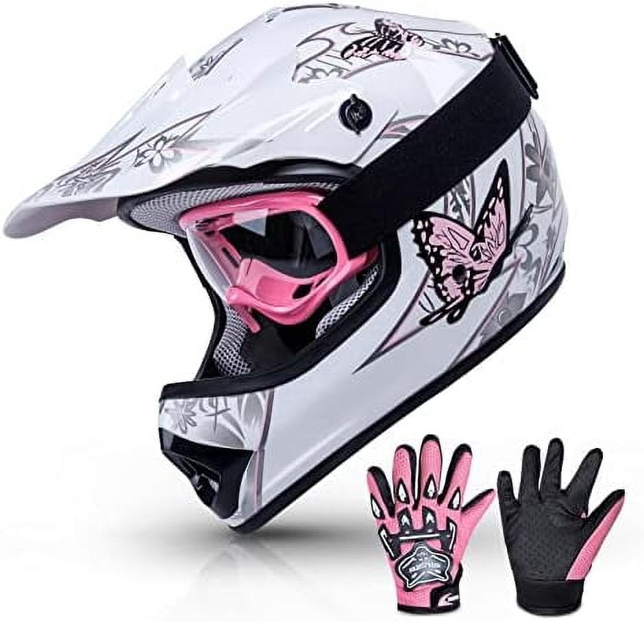 Kids Girls Motorcycle Motocross ATV Dirt Bike Helmet Youth Offroad ...