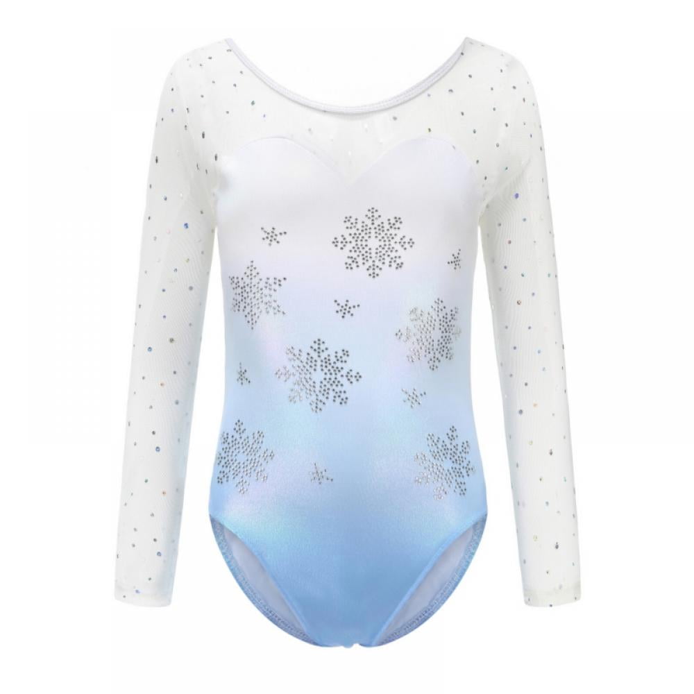 Kids Girls' One Piece Sparkly Gymnastics Leotard Practice Outfits Long ...