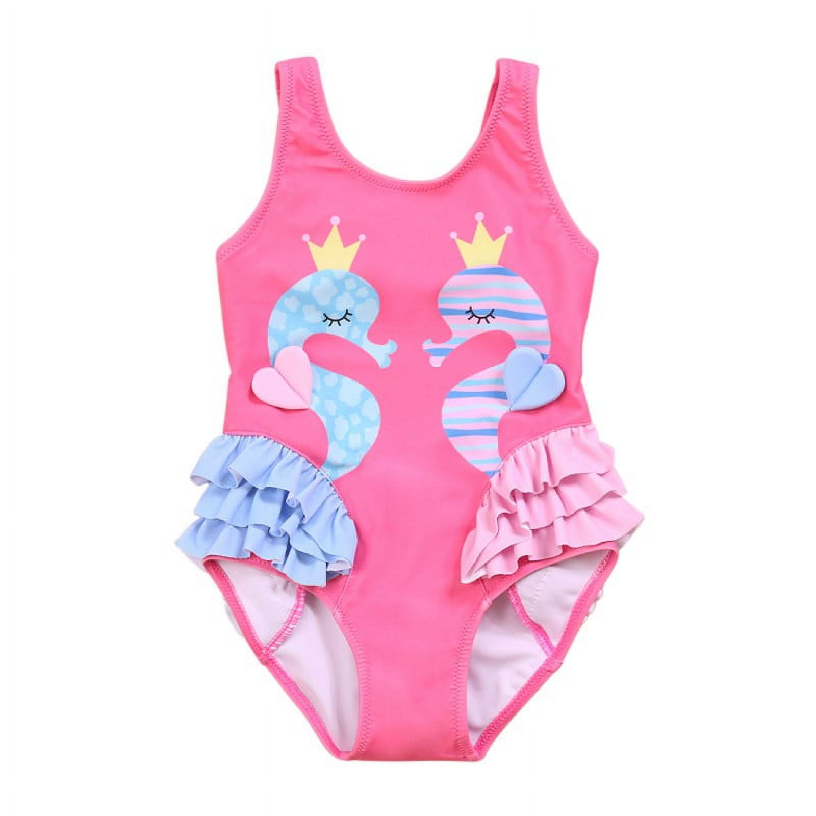 Kids Girls One Piece Swimsuits Ruffle Bathing Suits Summer Unicorn ...