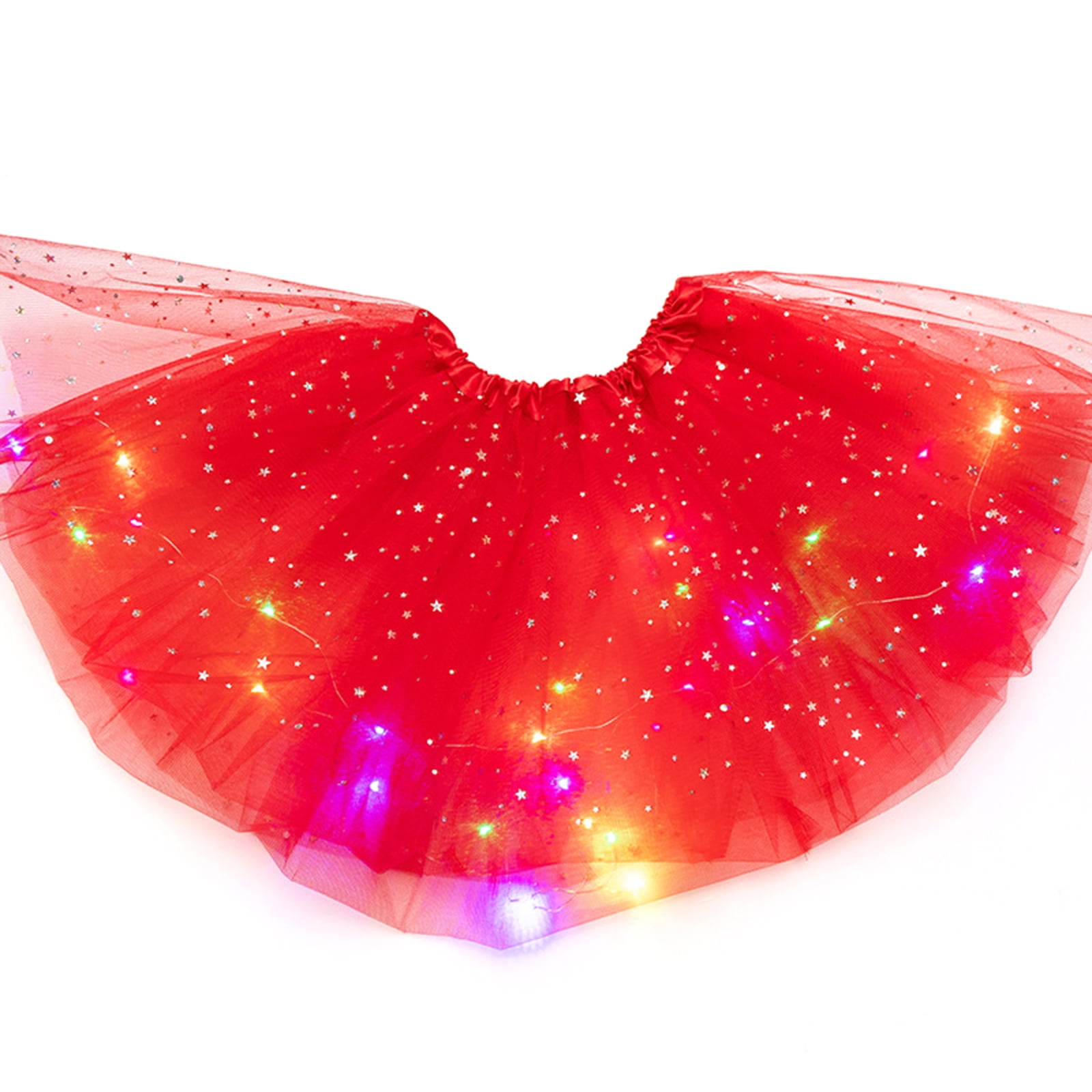 Kids Girls Princess Tutu Skirts Princess Dance Pleated Shiny Party ...