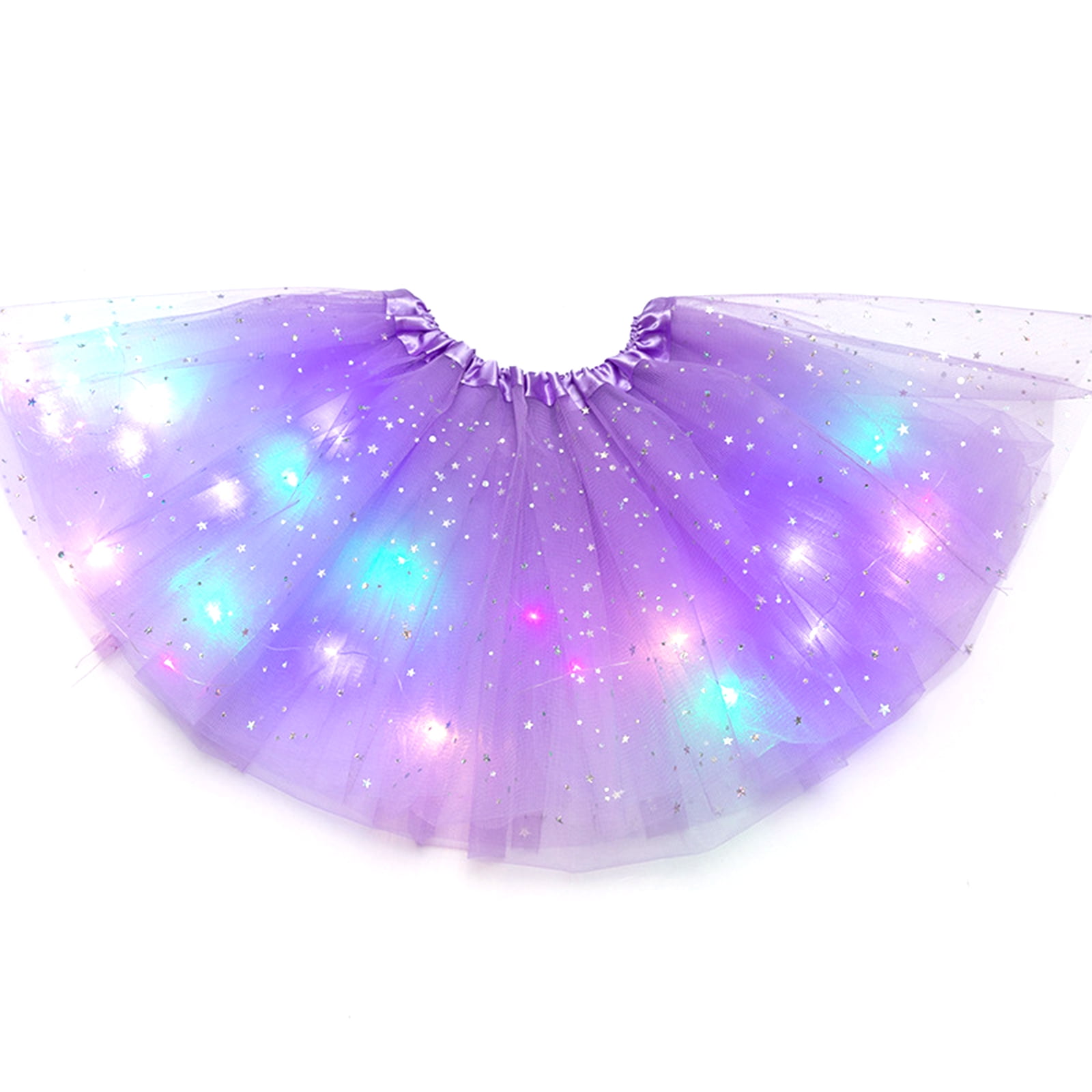 Kids Girls Princess Tutu Skirts Princess Dance Pleated Shiny Party ...