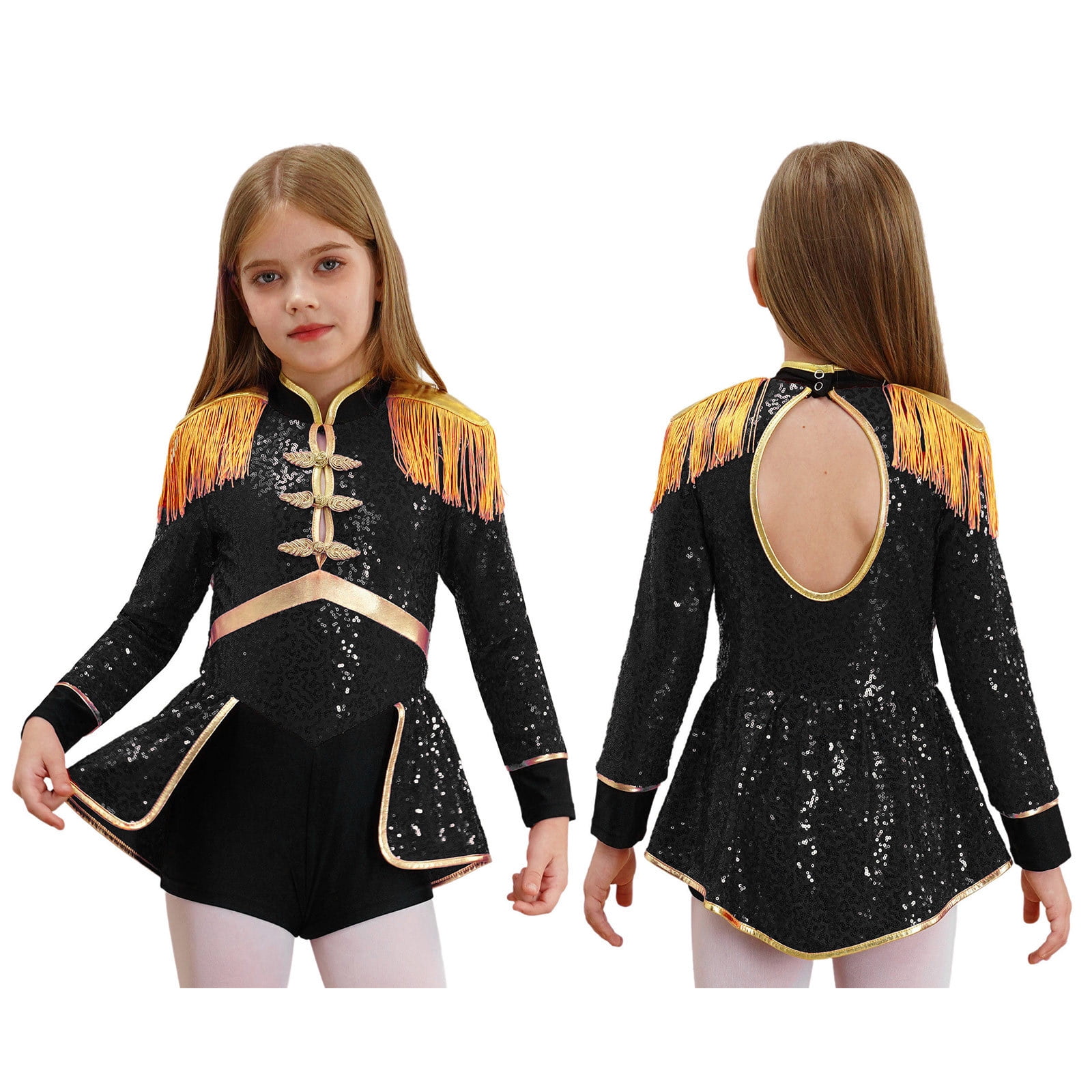 Kids Girls Ringmaster Circus Marching Band Team Uniforms Halloween ...
