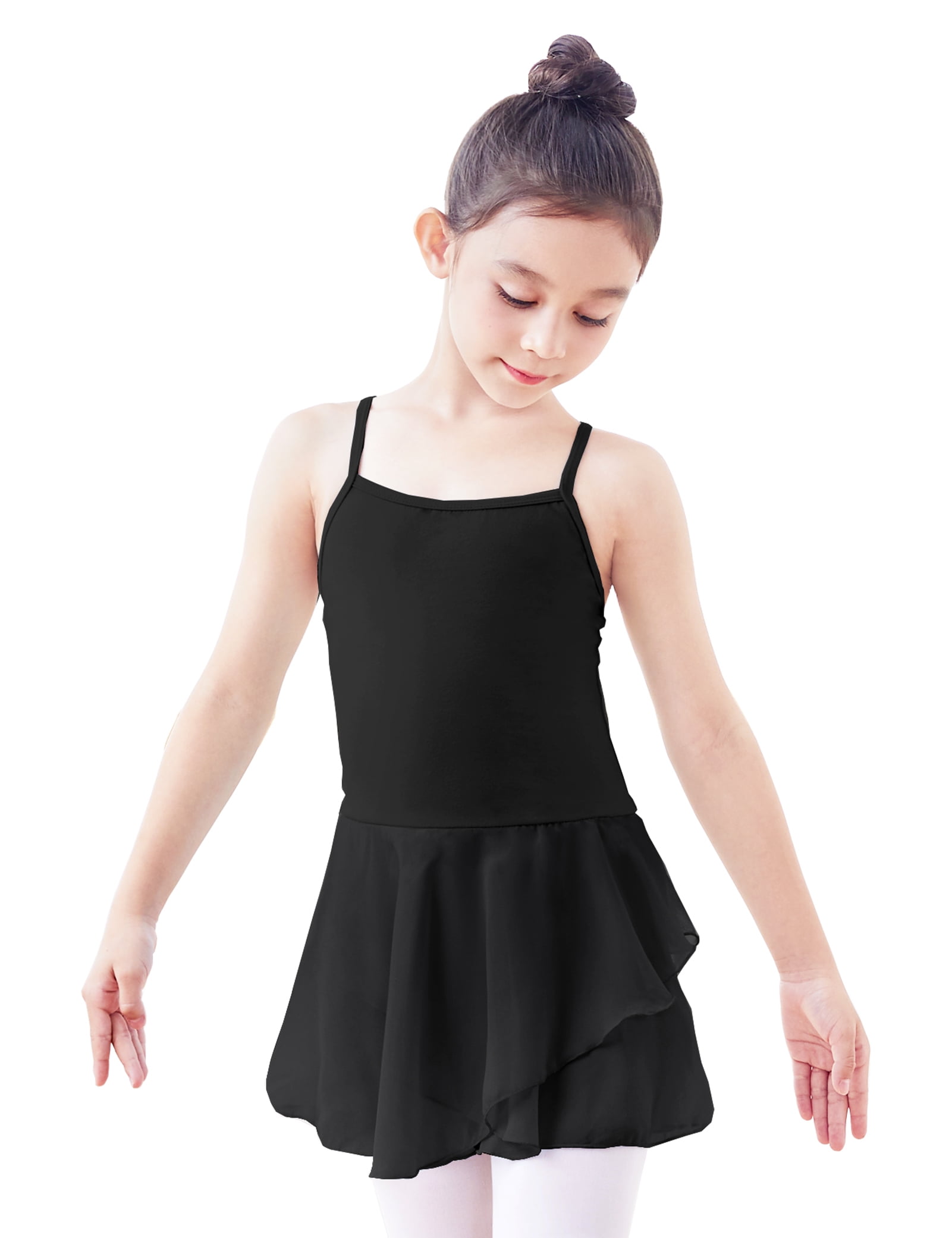 Kids Girls Sleeveless Ballet Leotard Cotton Gymnastics Tutu Dress ...
