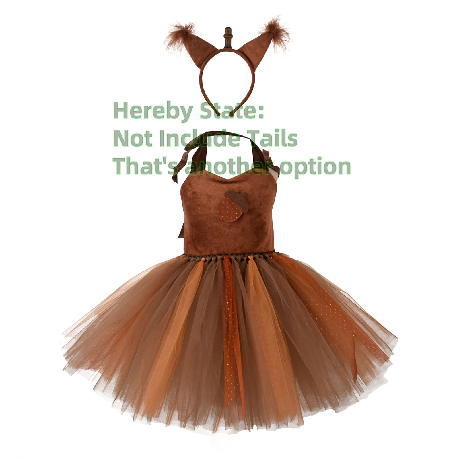 Kids Girls Squirrel Cosplay Costume, Toddler Sleeveless Tulle Patchwork ...