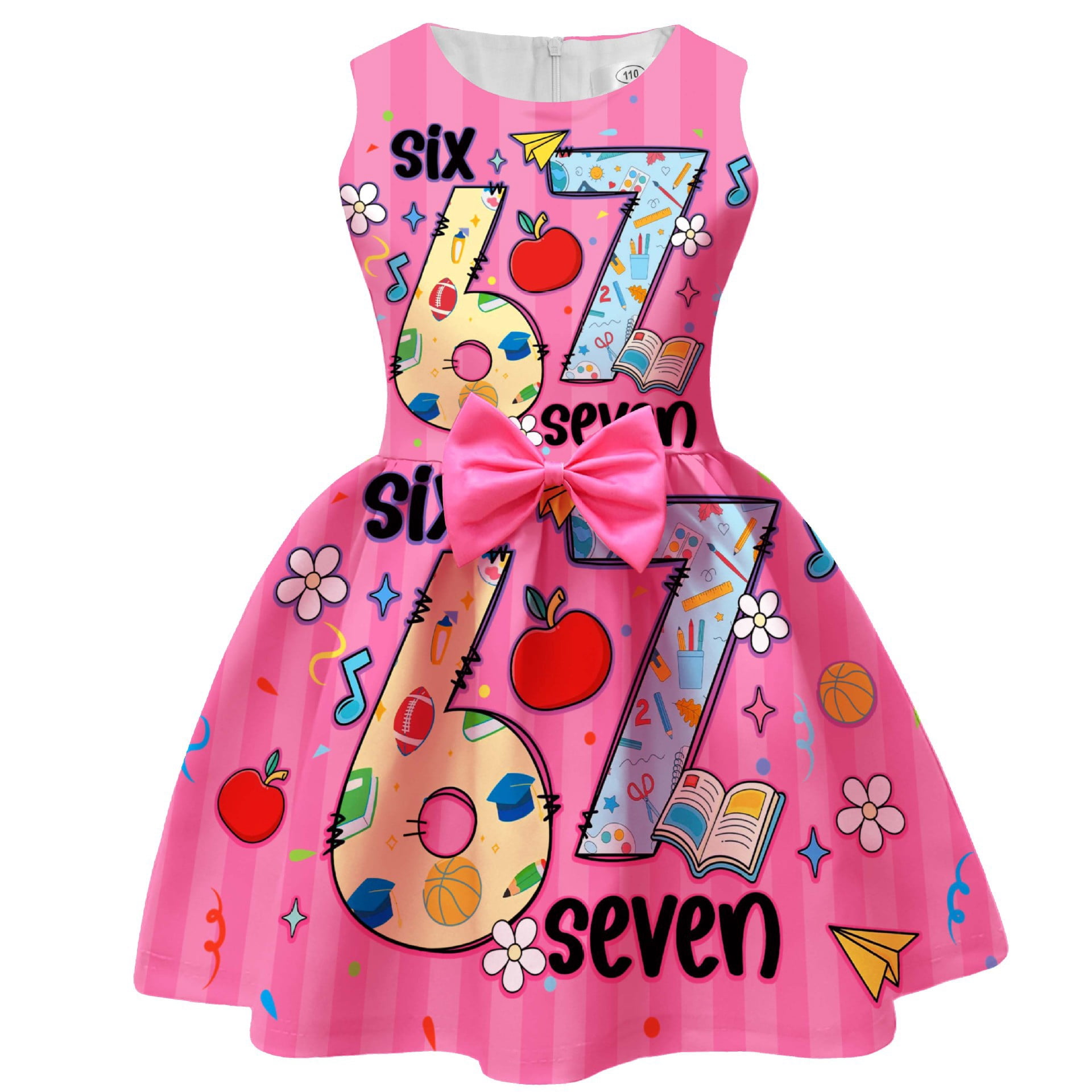 Kids Girls Steal A Brainrot Anime Cartoon Graphics Printed Costume Knee ...