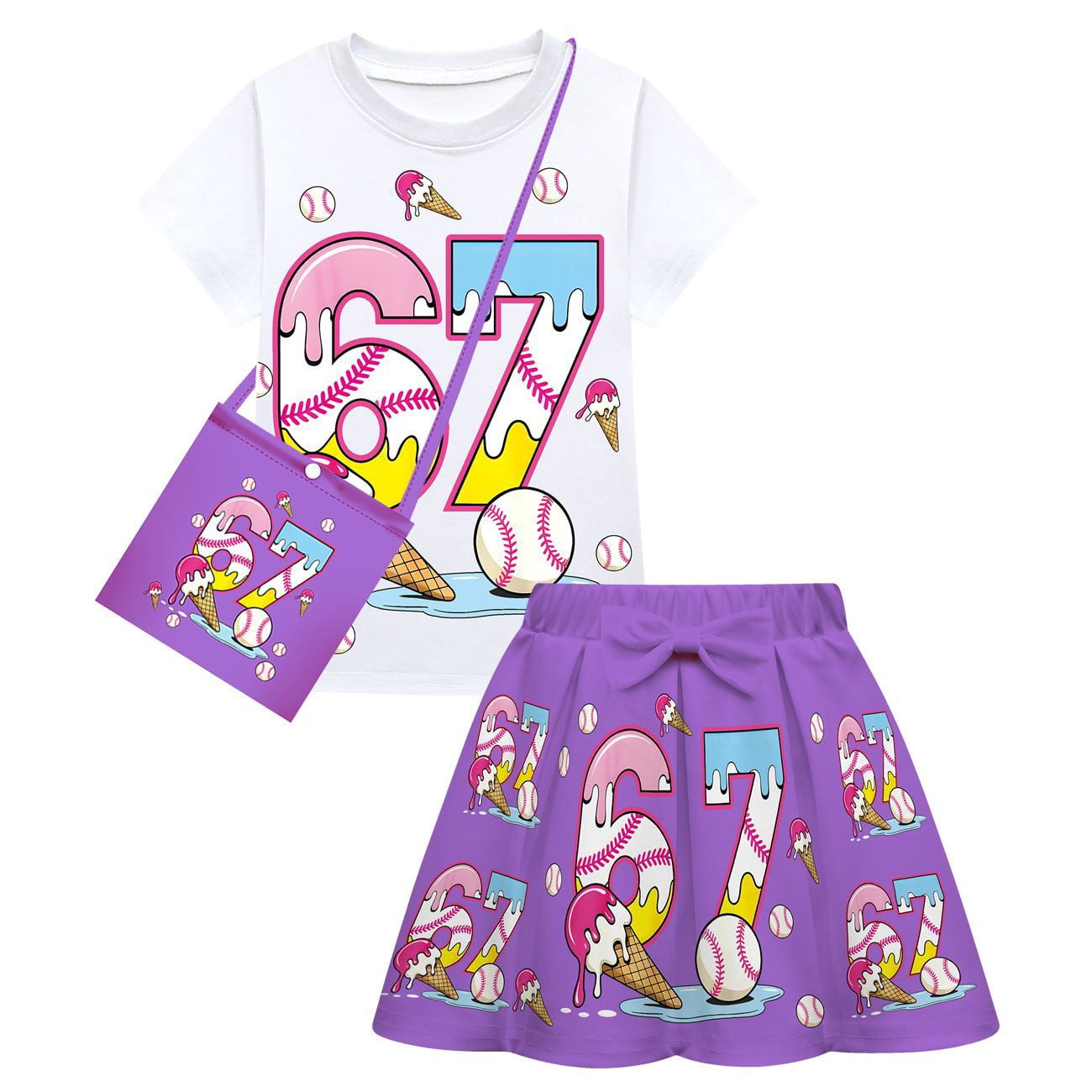 Kids Girls Steal A Brainrot Anime Cartoon Graphics Printed Costume ...