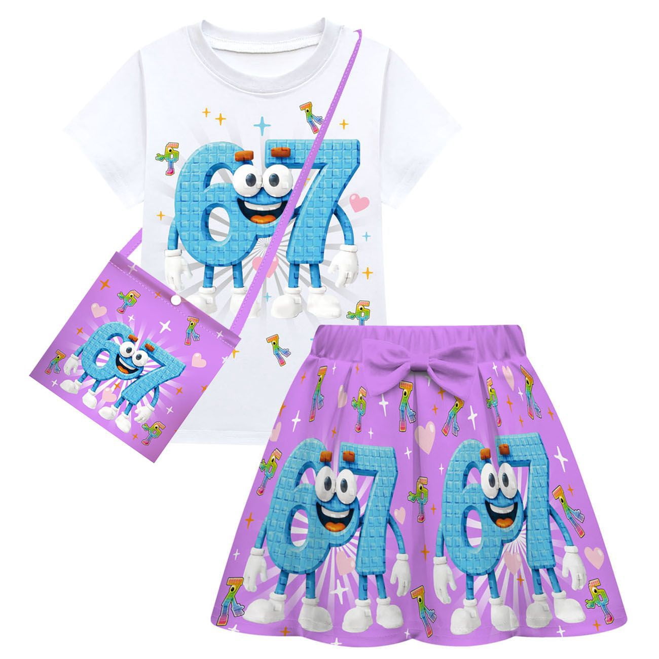 Kids Girls Steal A Brainrot Anime Cartoon Graphics Printed Costume ...