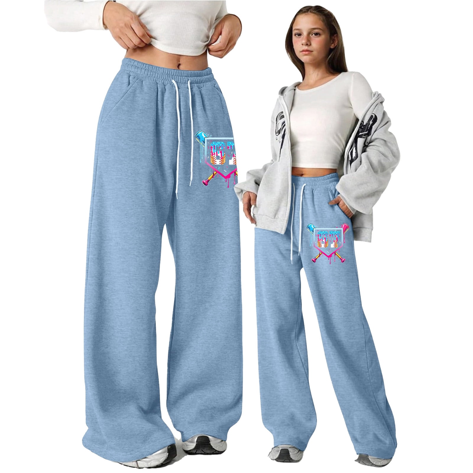 Kids Girls Sweatpants 67 Meme Graphic Elastic High Waisted Loose Baggy ...