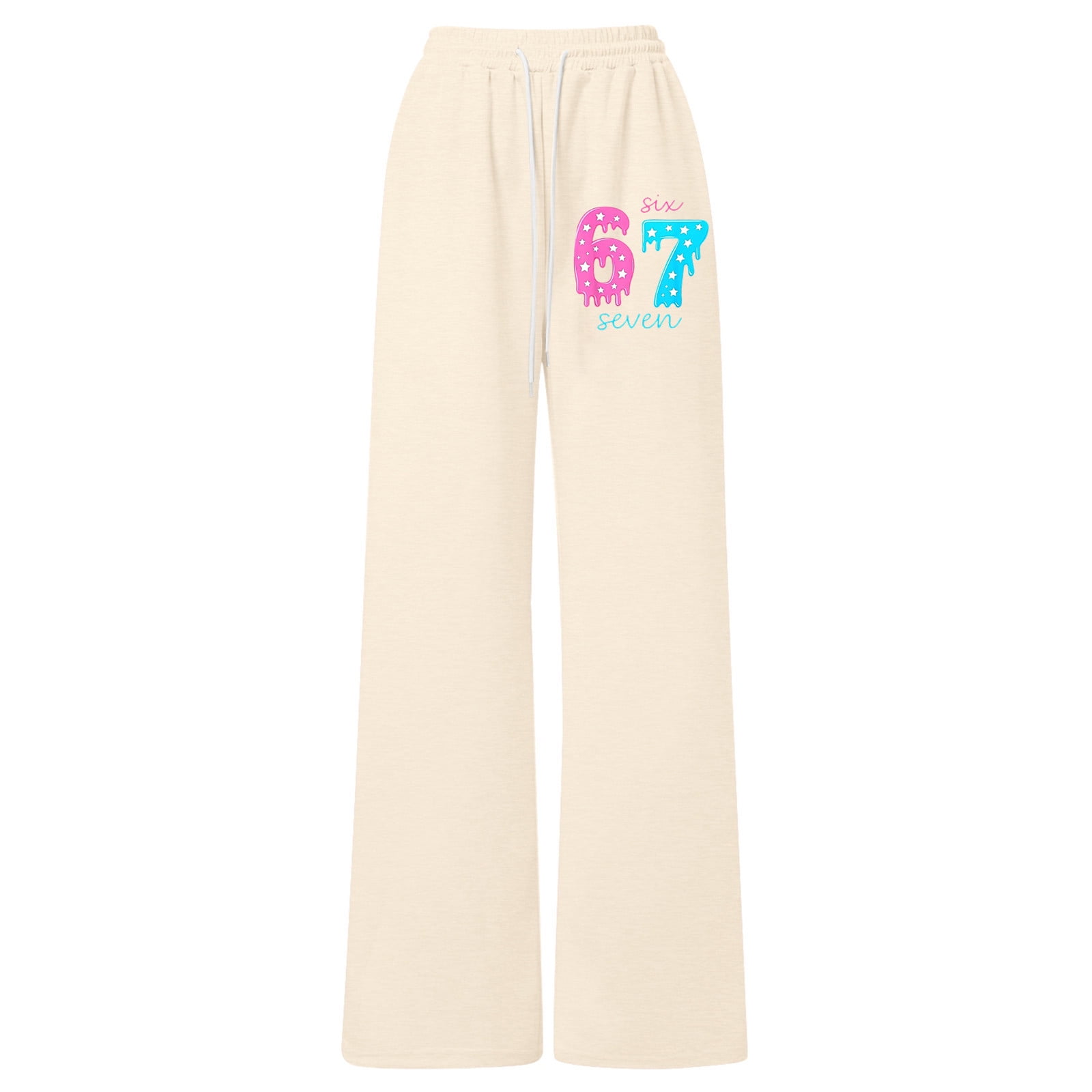 Kids Girls Sweatpants 67 Meme Graphic Wide Leg Sweatpants Drawstring ...