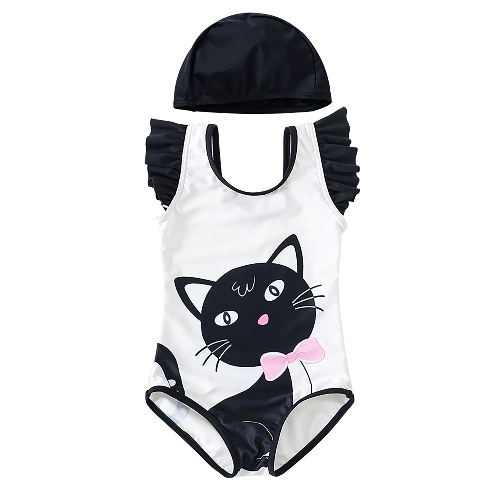 Kids Girls Swimsuit One Piece Swimsuits Ruffle Floral Kids Girls One ...