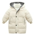Kids Girls Winter Coat Kids Puffer Coat with Pocket Zip Up Hooded White ...