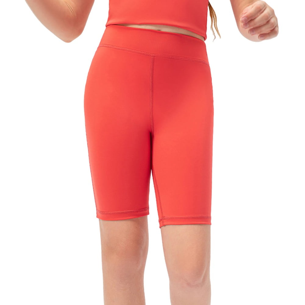 Kids Girls Yoga Knee-High Short Pants Running Workout Shorts Fitness ...