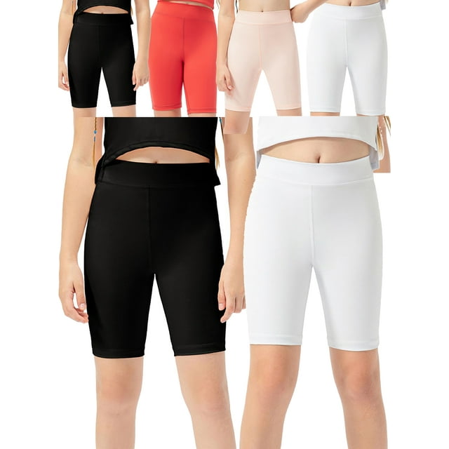 Kids Girls Yoga Knee-High Short Pants Running Workout Shorts Fitness ...