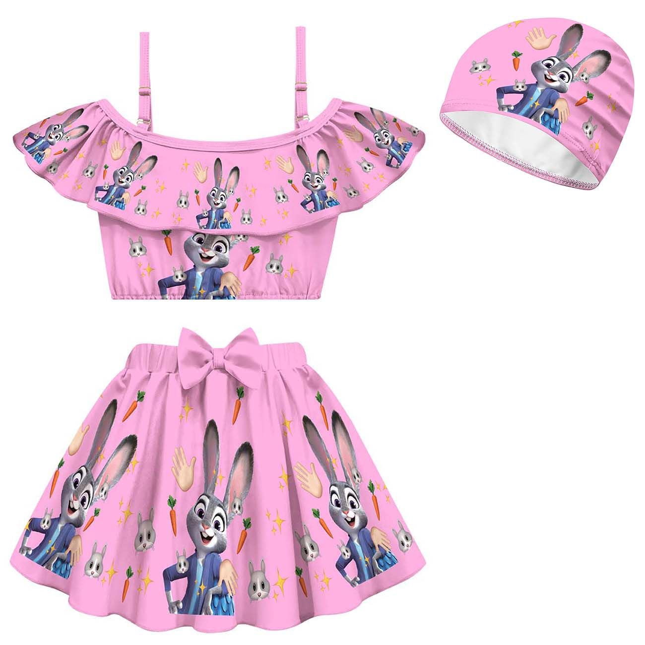 Kids Girls Zootopia2 Anime Cartoon Graphics Printed Costume Swimsuit ...