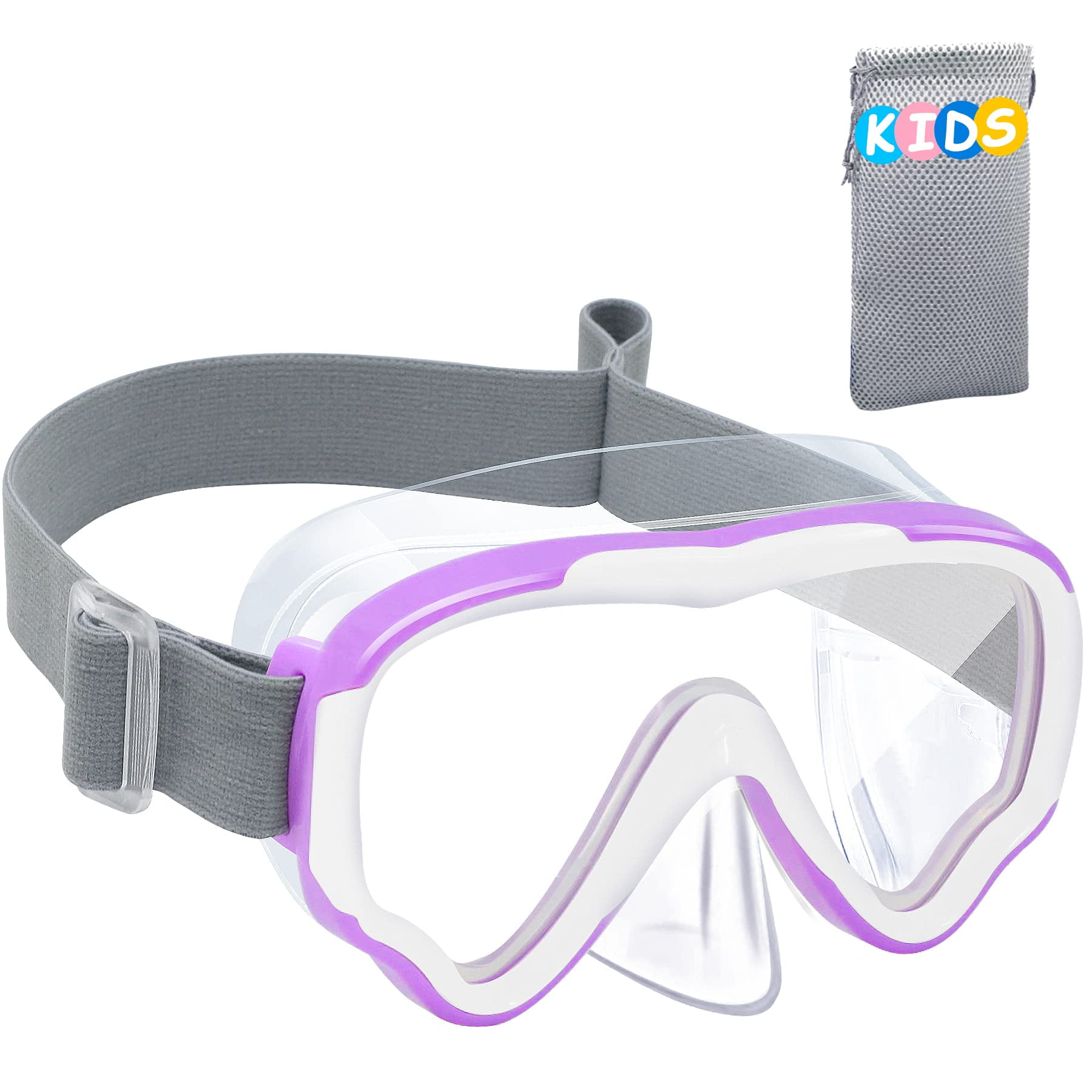 Kids-Goggles with Nose Cover, Diving Mask Elastic Fabric Strap Anti Fog ...
