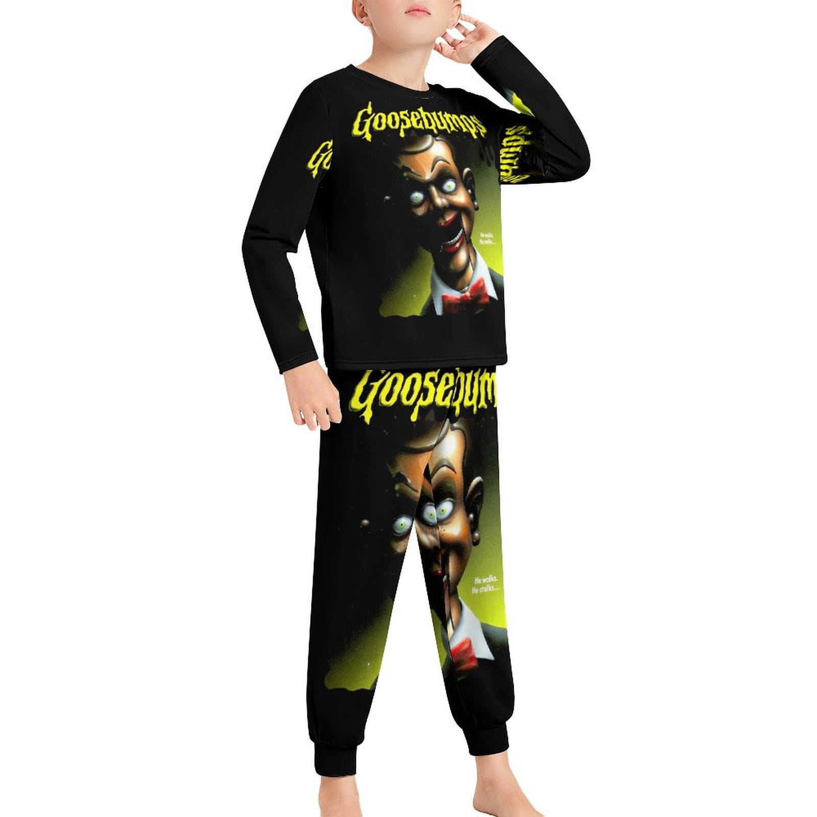 Kids Goosebumps Pajama Long Sleeve Sleepwear Pant Set Cute Nightclothes ...