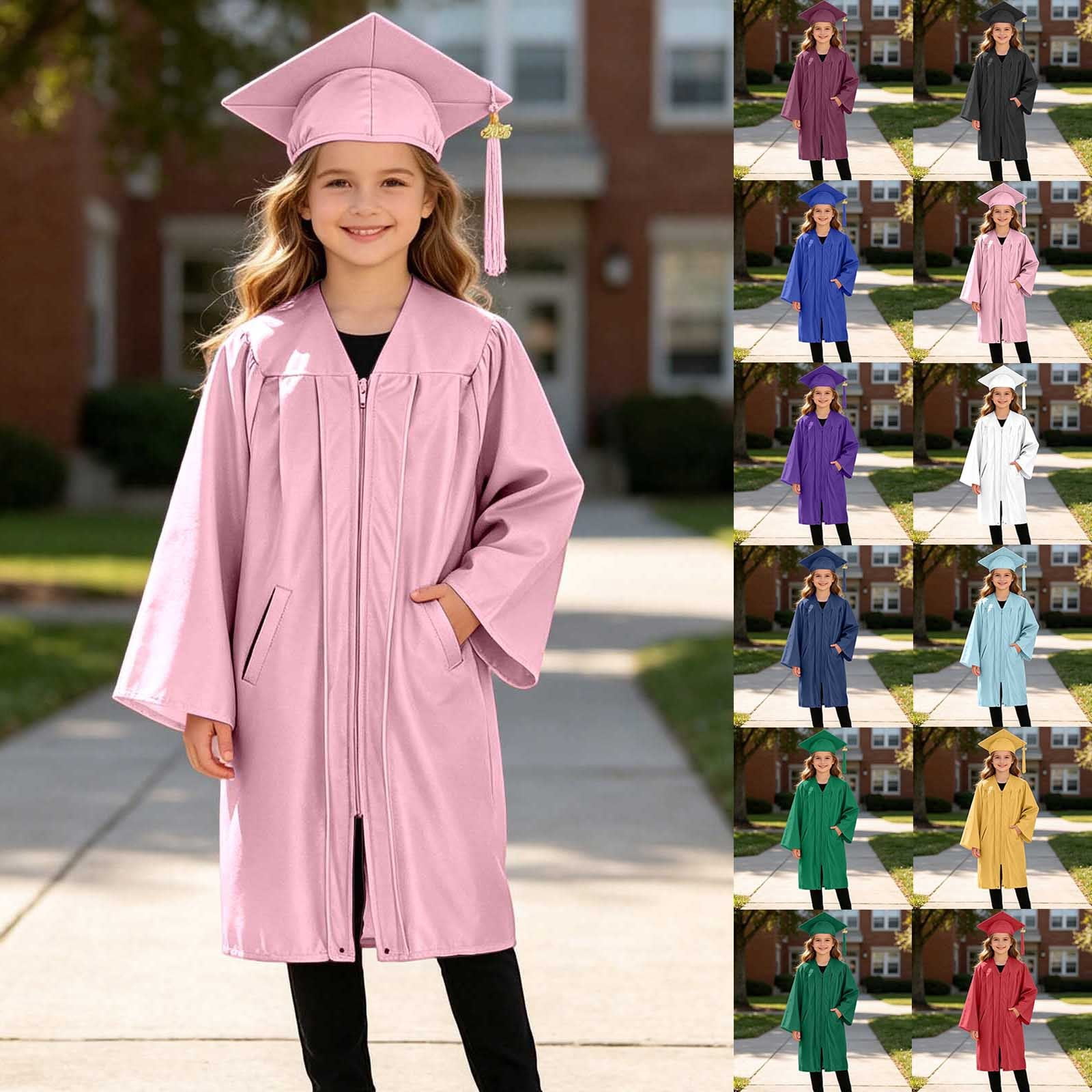 Kids Graduation Cap and Gown Set with Tassel, Preschool & Kindergarten ...