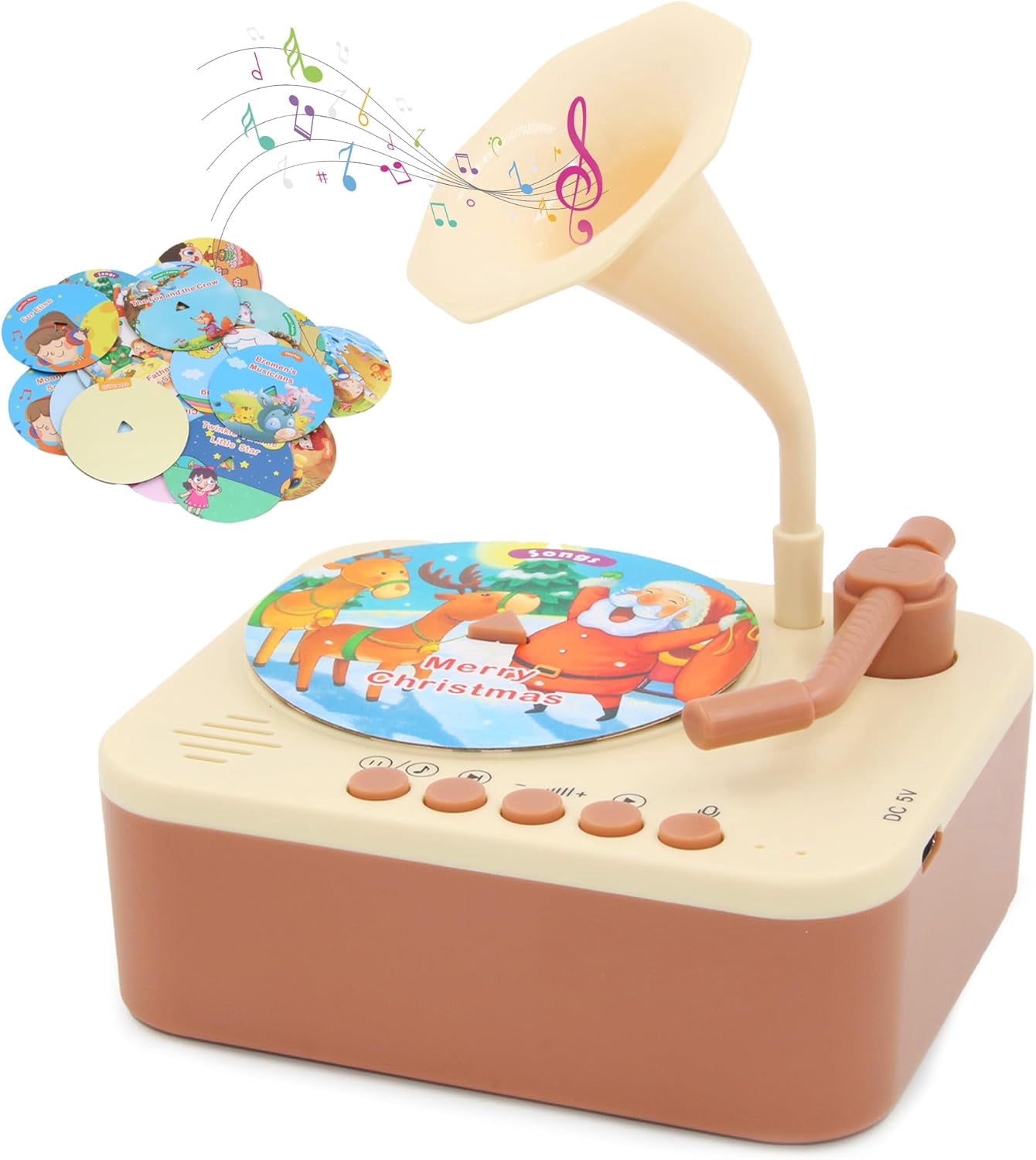 Kids Gramophone with 96 Learning Cards, Kids Phonograph, Storytelling ...