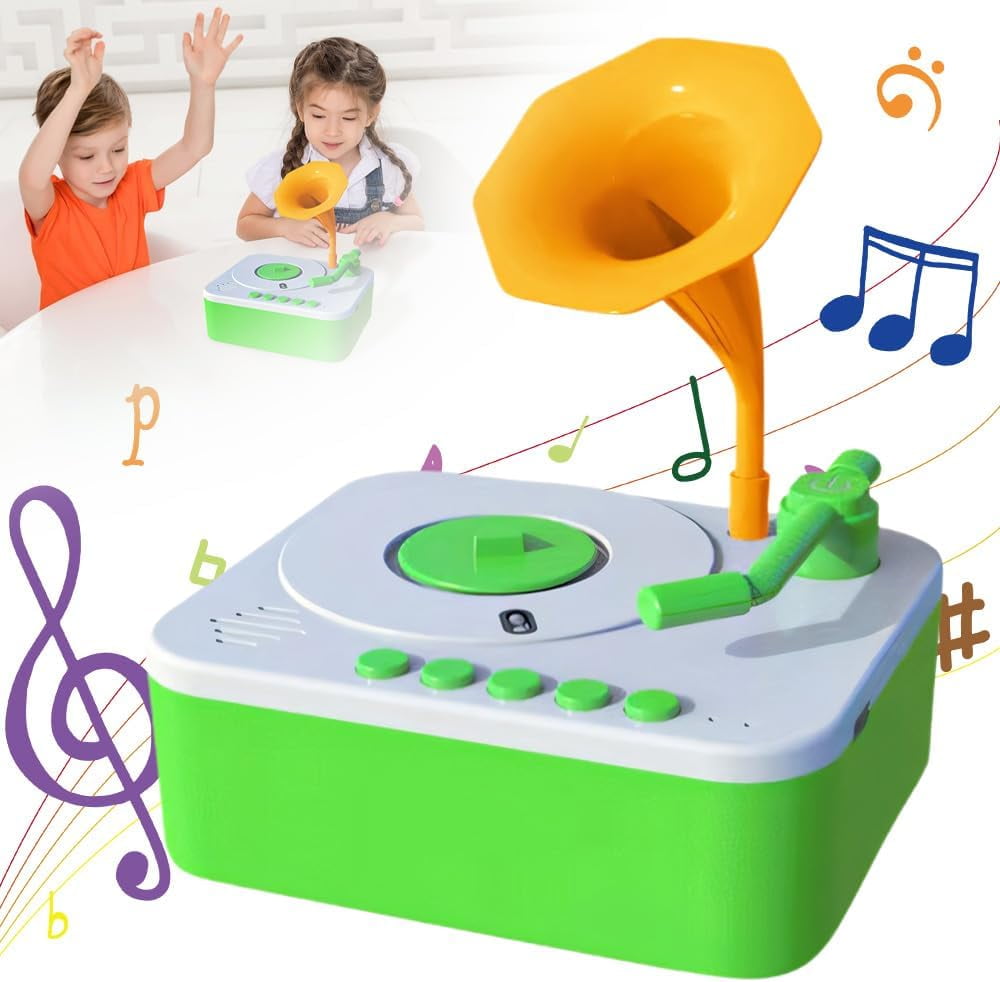 Kids Gramophone with 96 Cards, 2025 New Educational Music Player ...