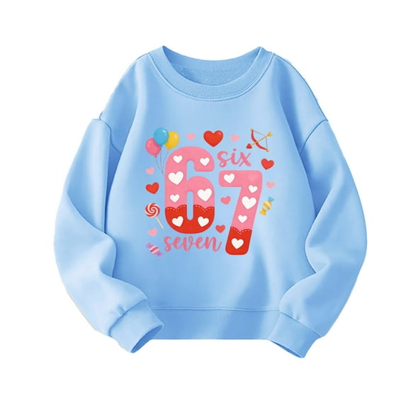 Kids' Graphic Print Pullover Sweatshirt Long Sleeve Casual Crewneck Top ...