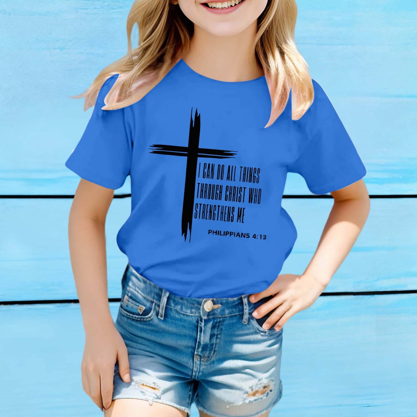 Kids Graphic Short Sleeve T Shirt Unisex Casual Crewneck Tee with Print ...