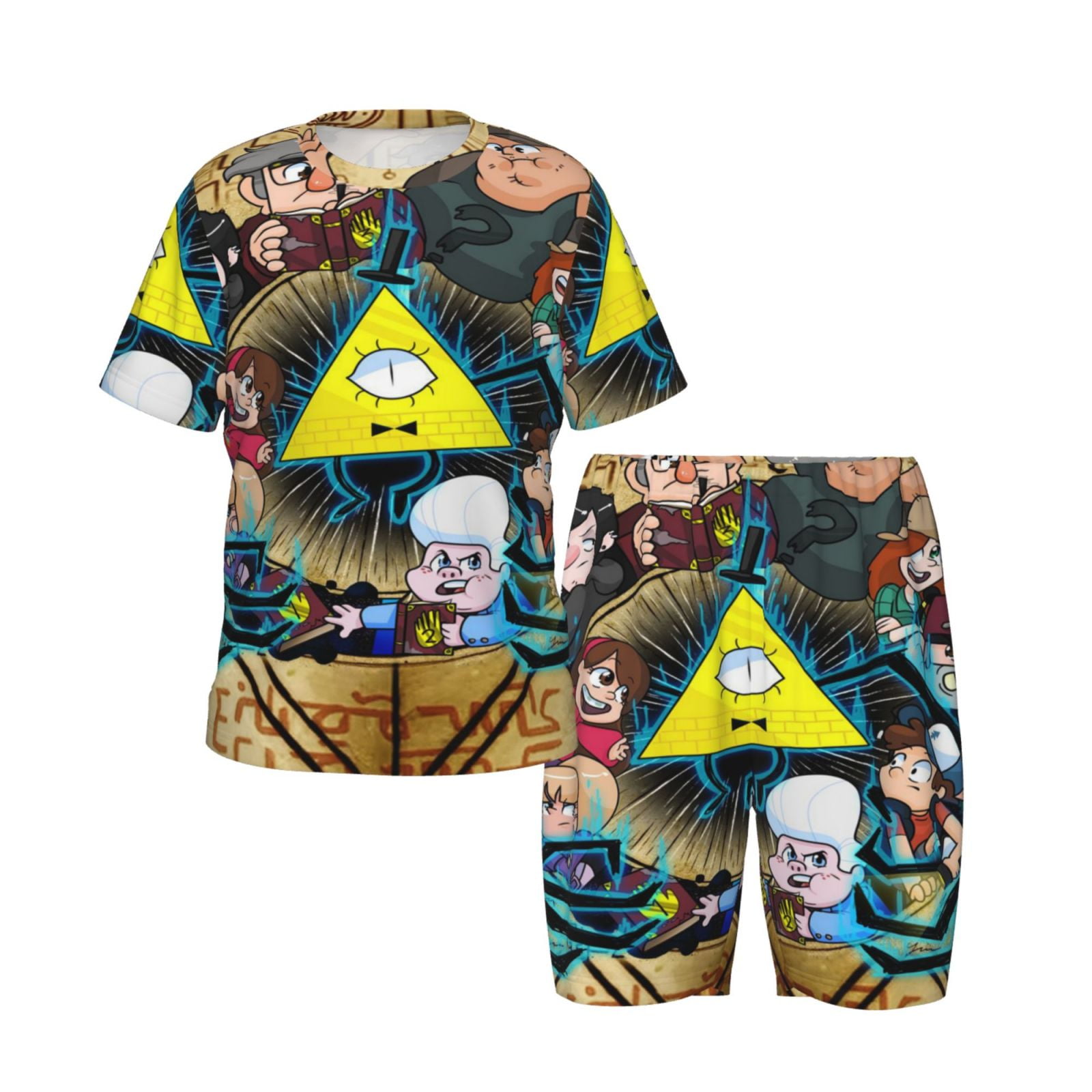 Kids Gravity Fall Pajama Set Kids Cartoon Tee Shirt And Short Set 2PCS ...