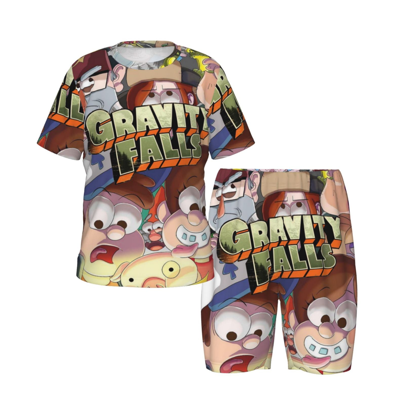 Kids Gravity Fall Pajama Set Kids Cartoon Tee Shirt And Short Set 2PCS ...