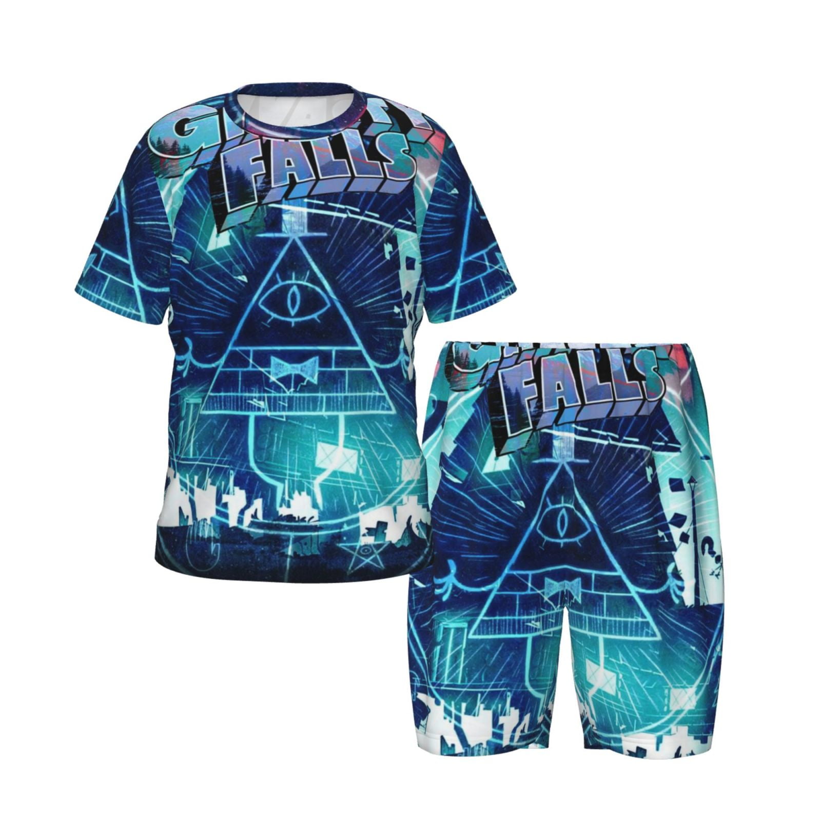 Kids Gravity Fall Pajama Set Kids Cartoon Tee Shirt And Short Set 2PCS ...