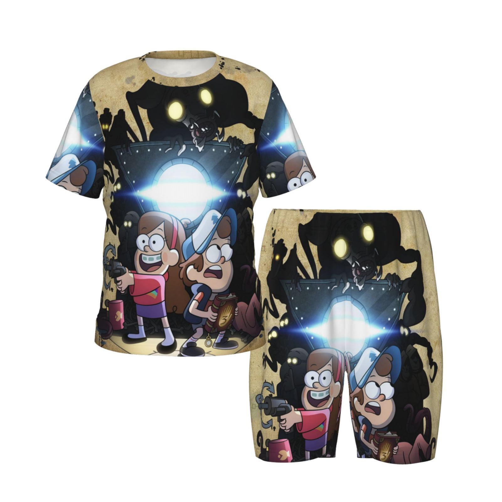 Kids Gravity Fall Pajama Set Kids Cartoon Tee Shirt And Short Set 2PCS ...