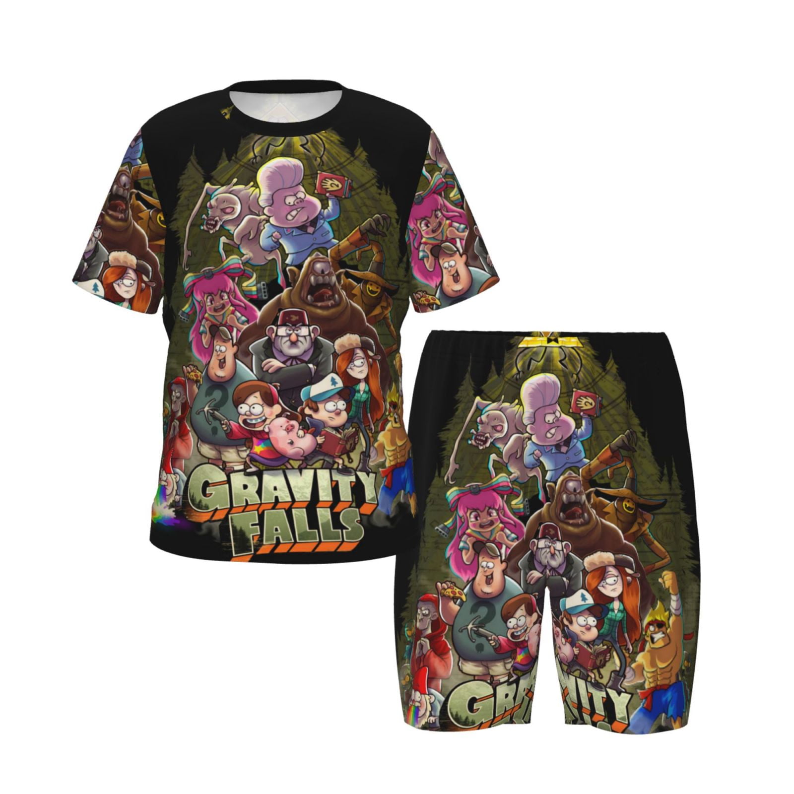 Kids Gravity Fall Pajama Set Kids Cartoon Tee Shirt And Short Set 2PCS ...