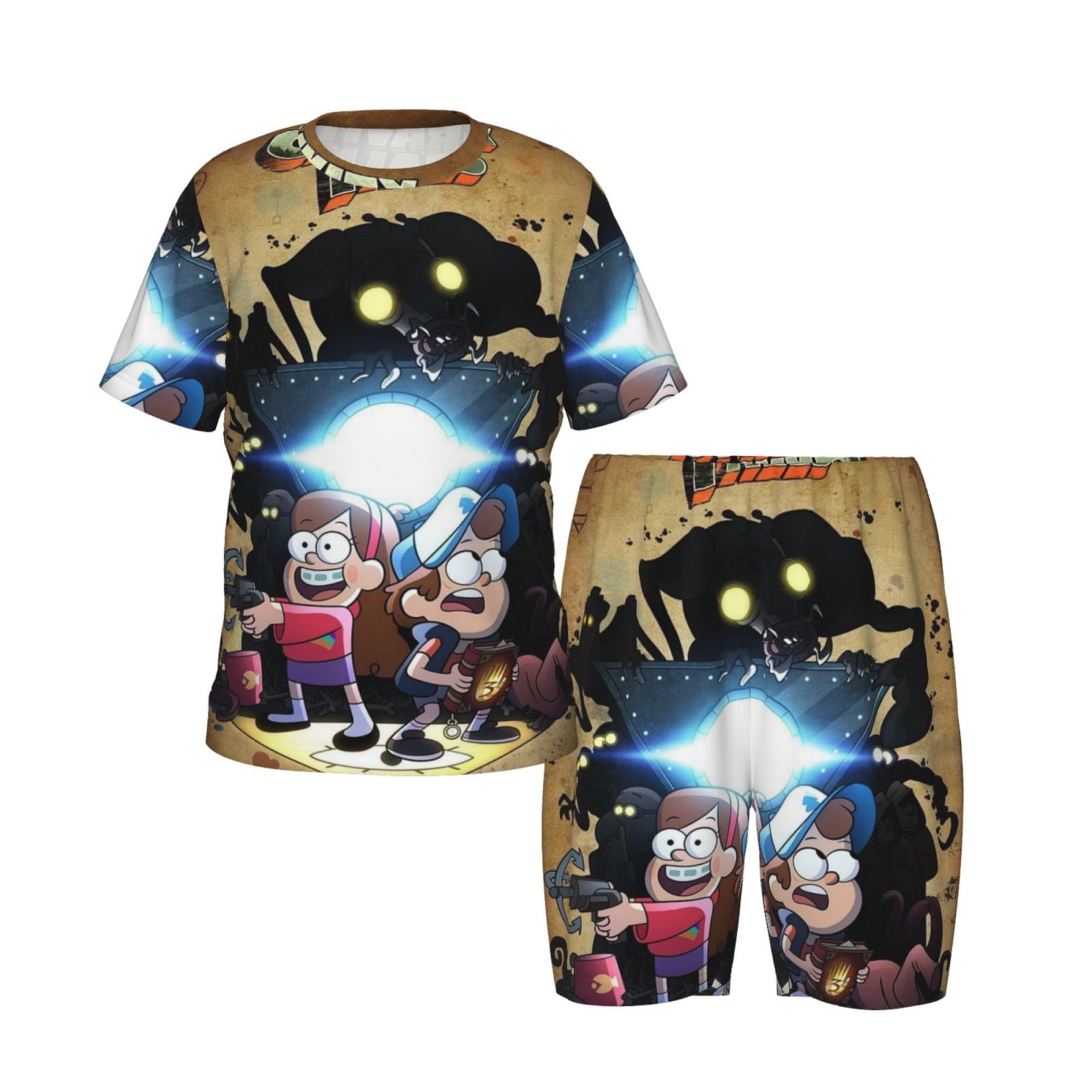 Kids Gravity Fall Pajama Set Kids Cartoon Tee Shirt And Short Set 2PCS ...