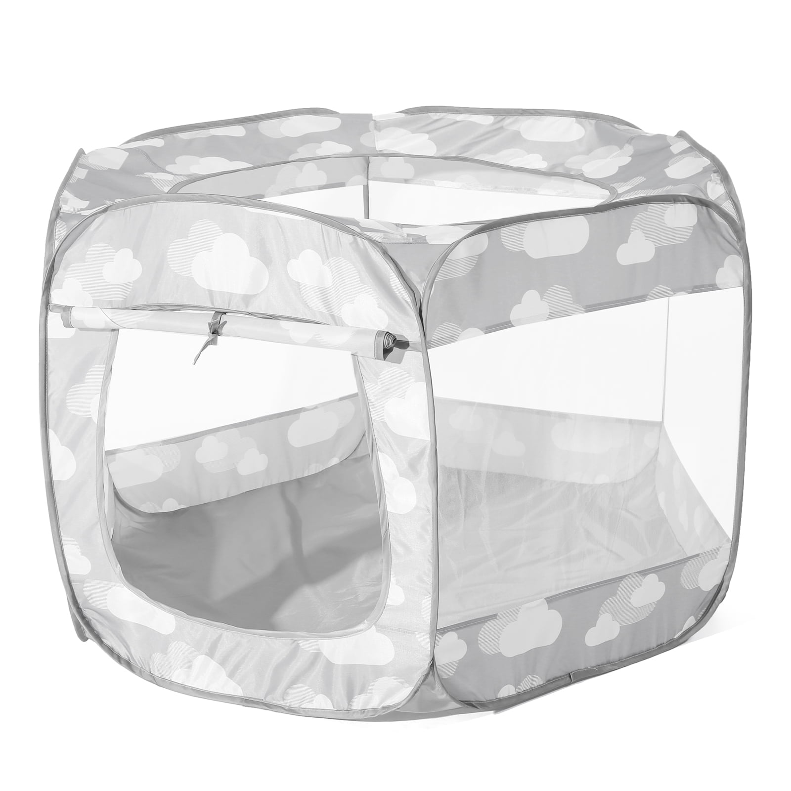 Kids Gray Cloud Ball Pit with Curtain Large Pop Up Childrens Ball Pits ...