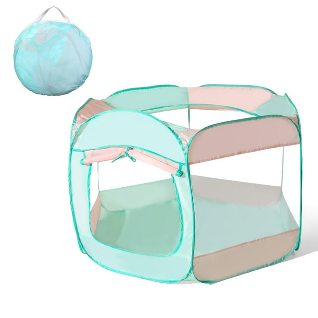 Kids Green Ball Pit with Curtain Large Pop Up Childrens Ball Pits Tent ...