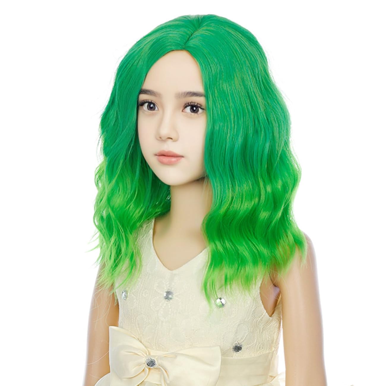 Kids Green Ombre Wig Children Short Light Green Wavy Curly Bob Wigs ...