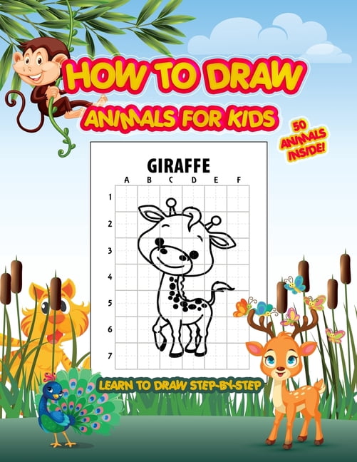 Kids Grid Drawing: How To Draw Animals For Kids Learn To Draw Step-By ...