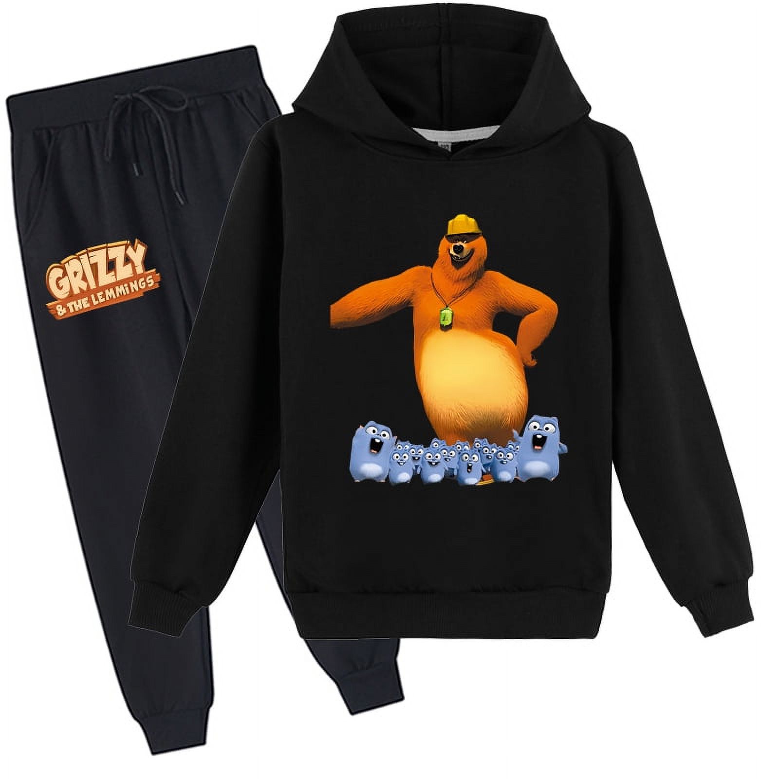 Kids Grizzy And The Lemmings Pullover Hoodie and Sweatpants Tops Hooded ...