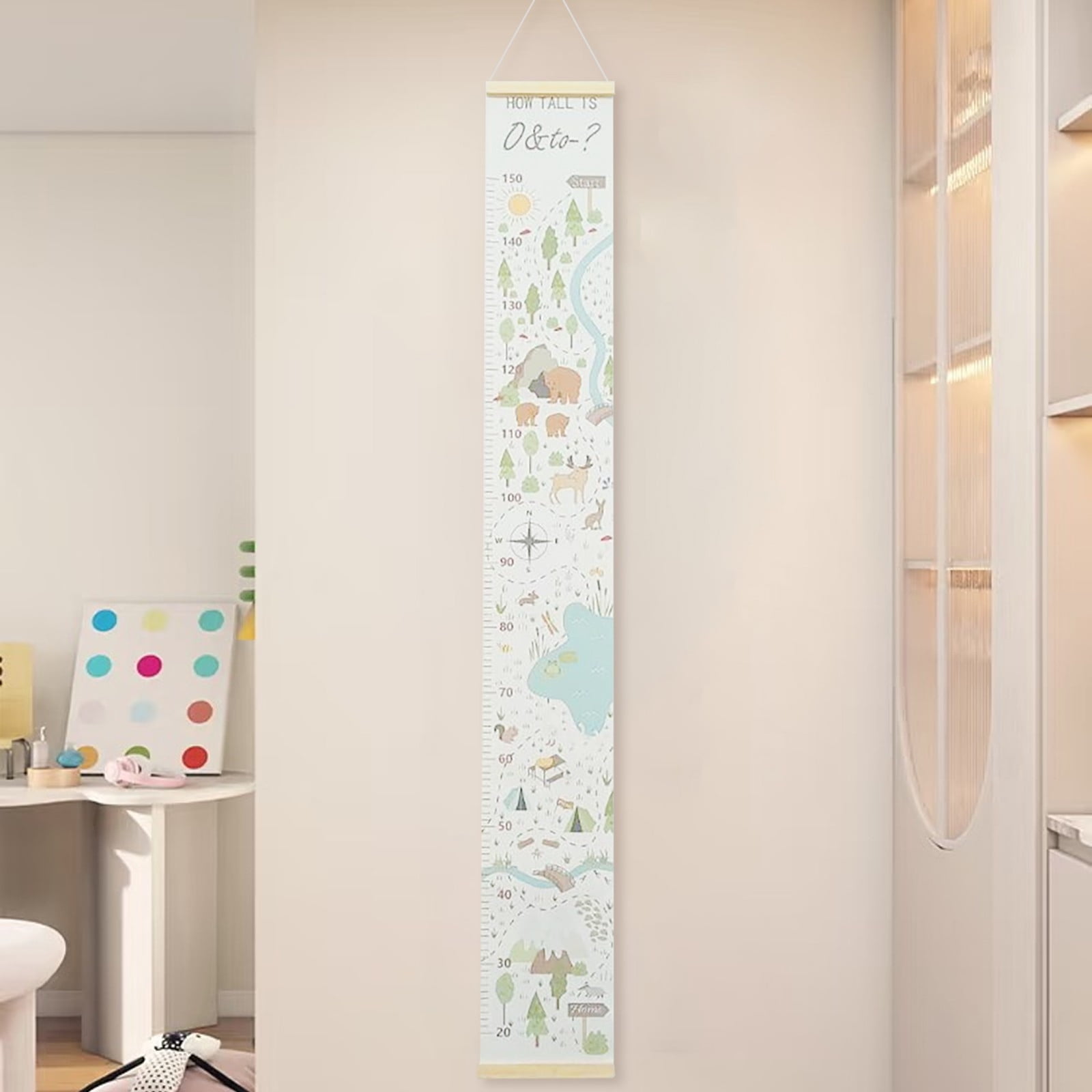 Kids Growth Wall Mounted Height Measure Ruler, with Wooden Animal ...