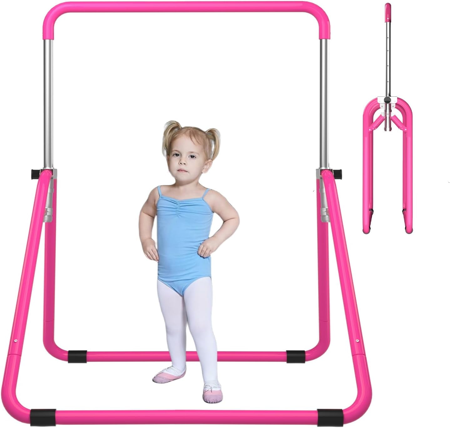 Kids Gymnastics Bar Folding Horizontal Bar, Adjustable Height Gymnastic ...
