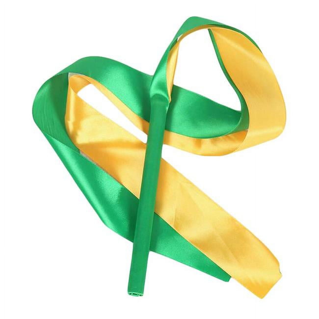 Kids Gymnastics Dance Streamers Ribbon Dancing Prop, Green & Yellow - 2 ...