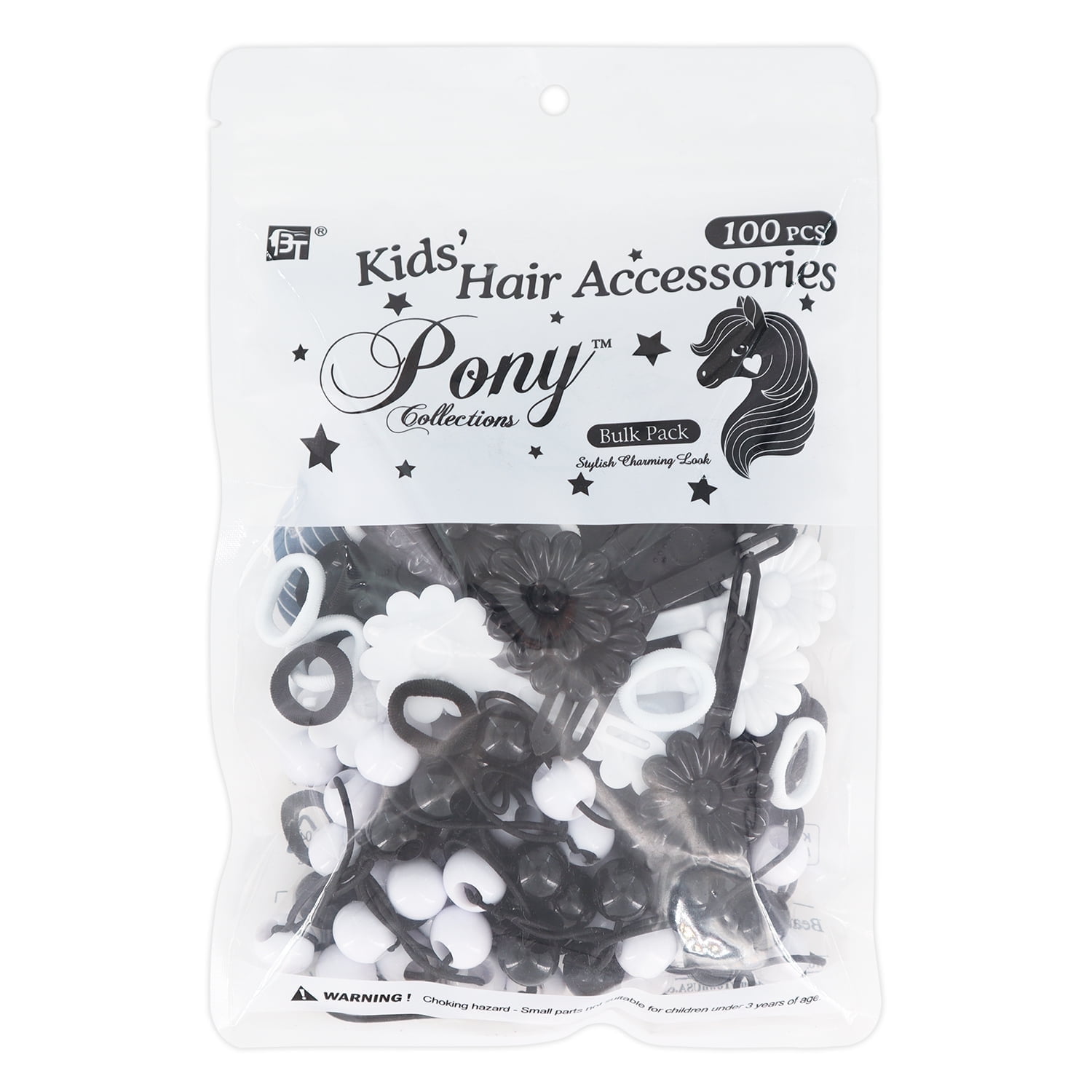 Kids Hair Accessories Set – 100 PCS Total - 30 Ponytail Holders, 30 ...