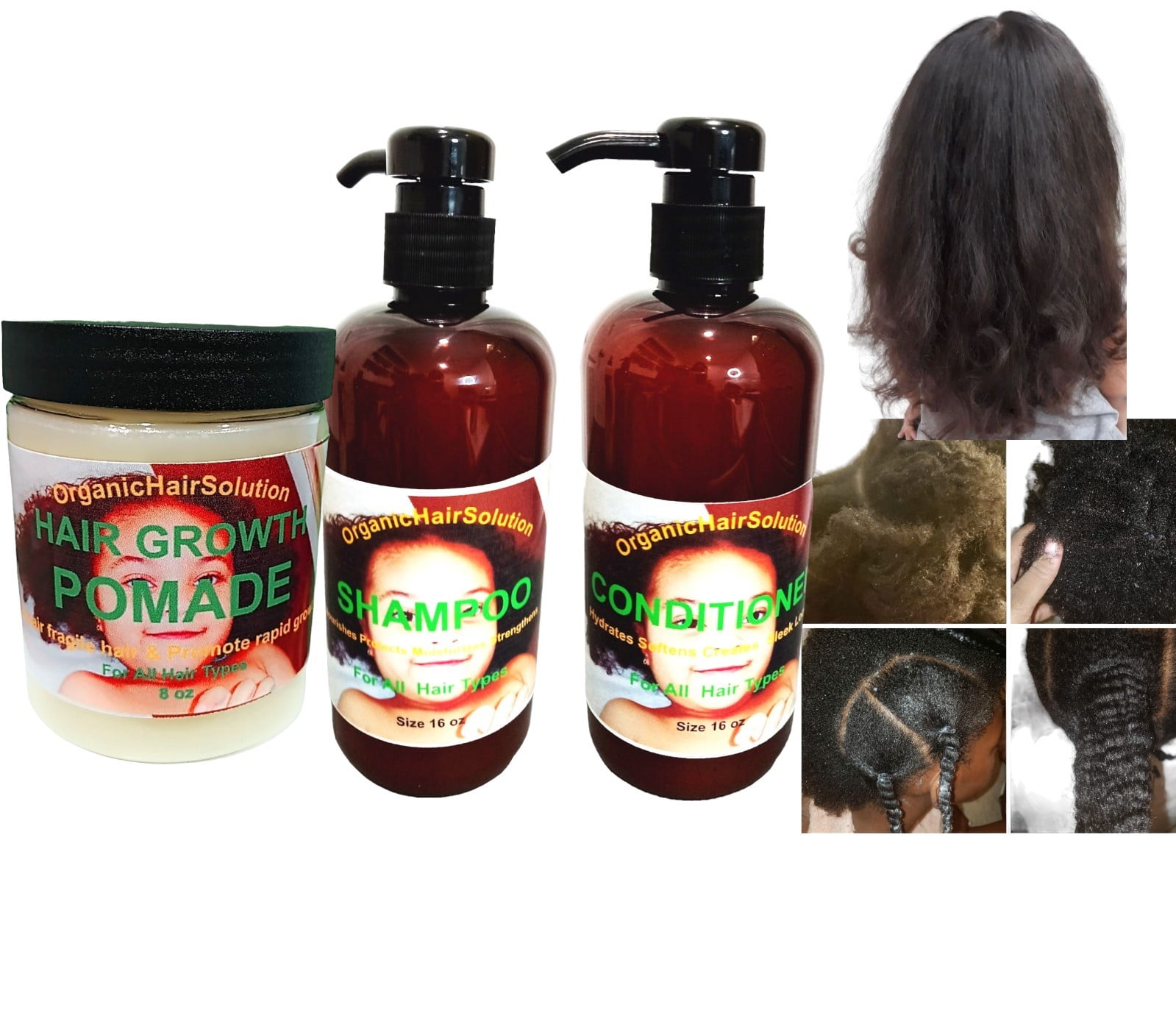 Kids Hair Growth Set- Pomade-Shampoo-Conditioner-Scalp & Hair ...