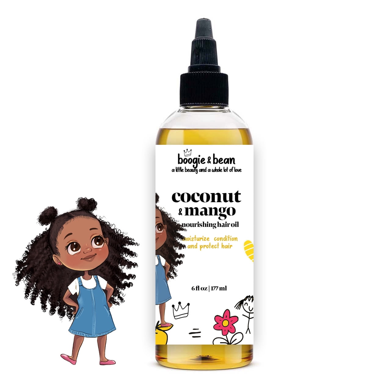 Kids Hair Oil Moisturizer, Coconut Mango Hair Oil For Kids, All Natural ...