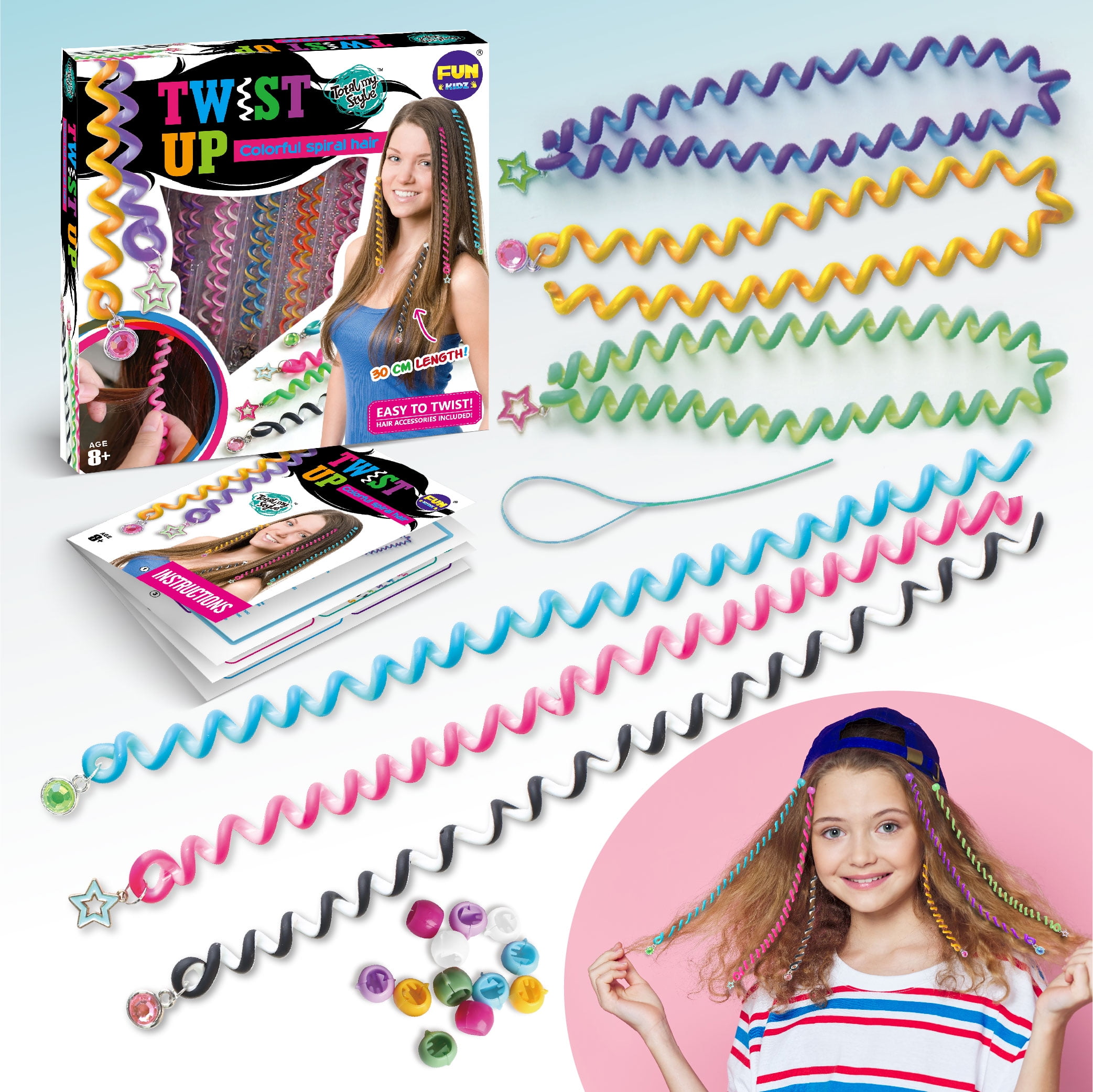 Kids Hair Styling Tools for Girls, FunKidz Twister Clip Colorful Spiral ...
