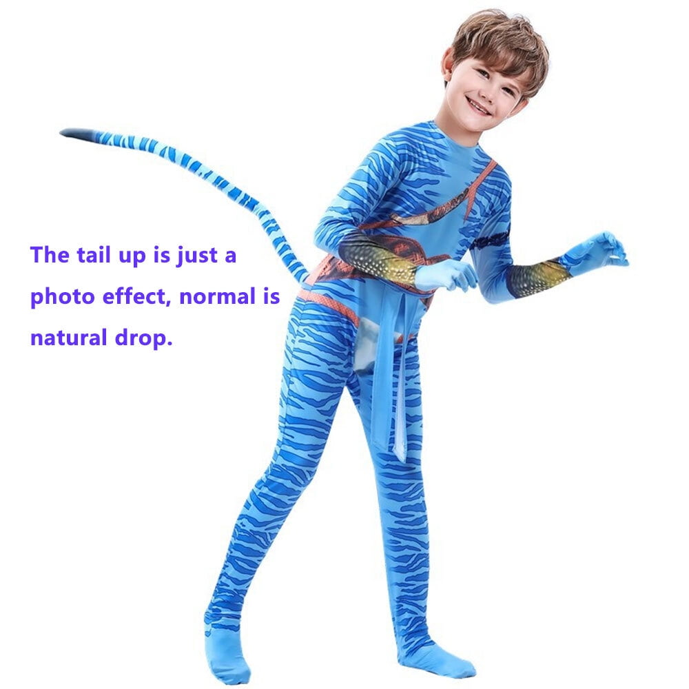 Kids Halloween Cosplay Costume Neytiri Aliens Full Bodysuit Jumpsuit ...