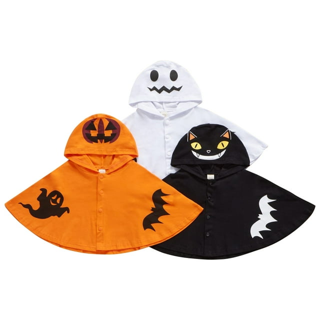 Kids Halloween Ghost Hood Costume Hooded Cape Cloaks Toddler Boy Girl ...